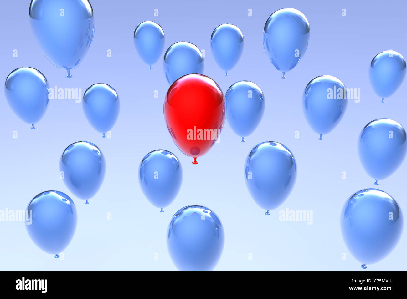 Party balloons with a red ballon Stock Photo - Alamy