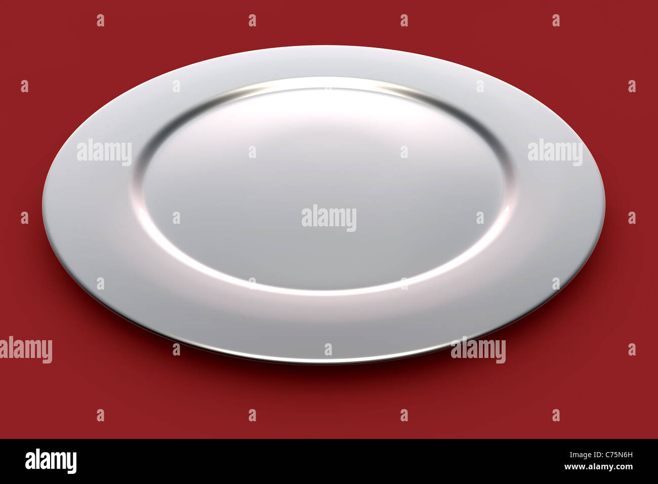 Illustration of a Silver plate Stock Photo - Alamy