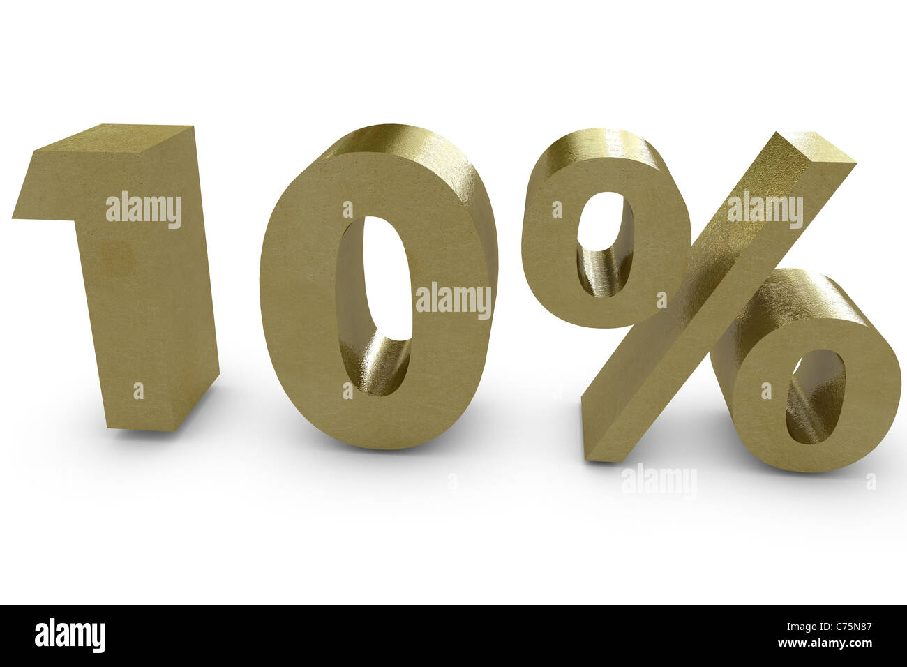 Ten percentage on white background Stock Photo - Alamy
