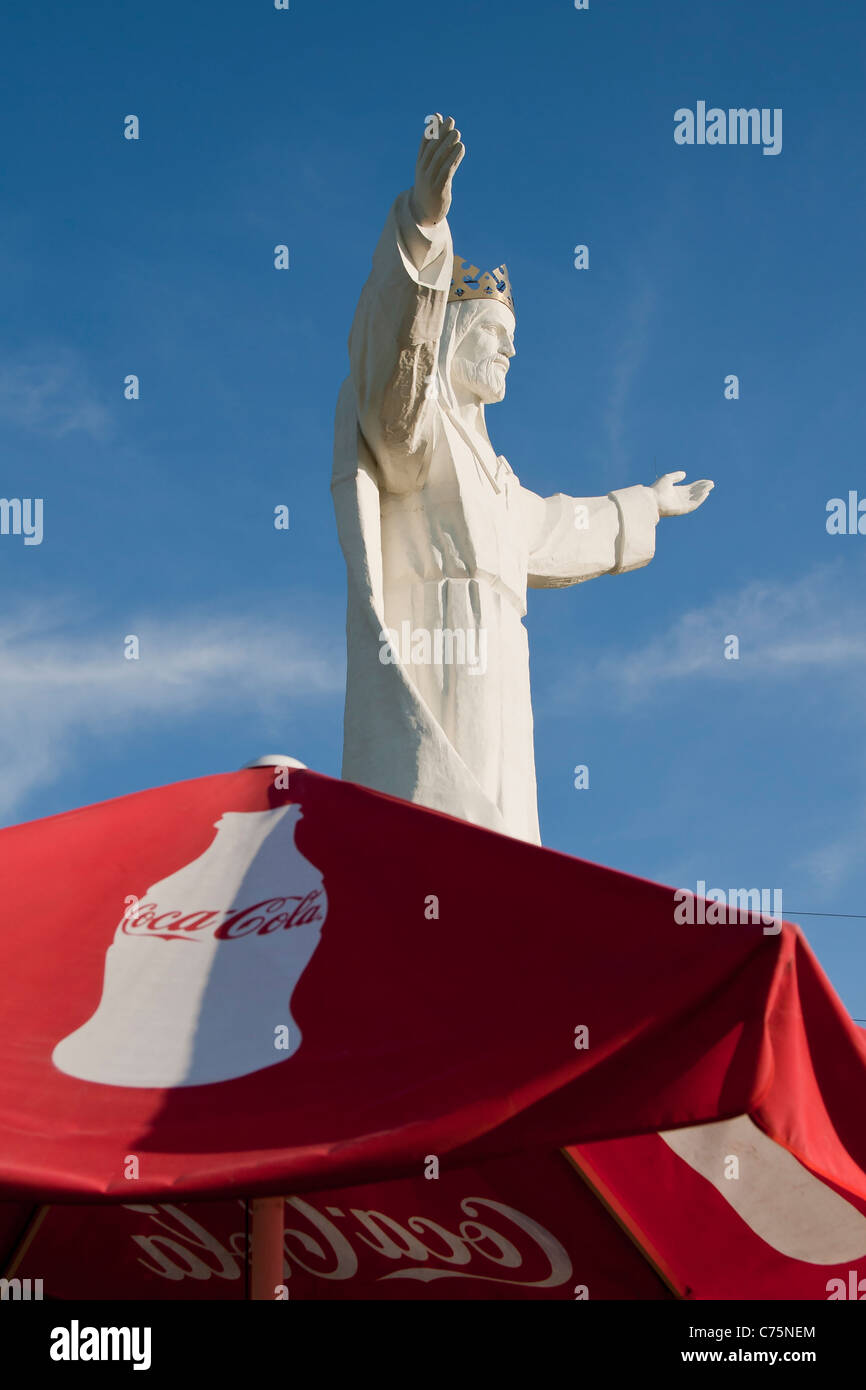 A huge statue of Christ the King, with a height 36 meters is one of the ...