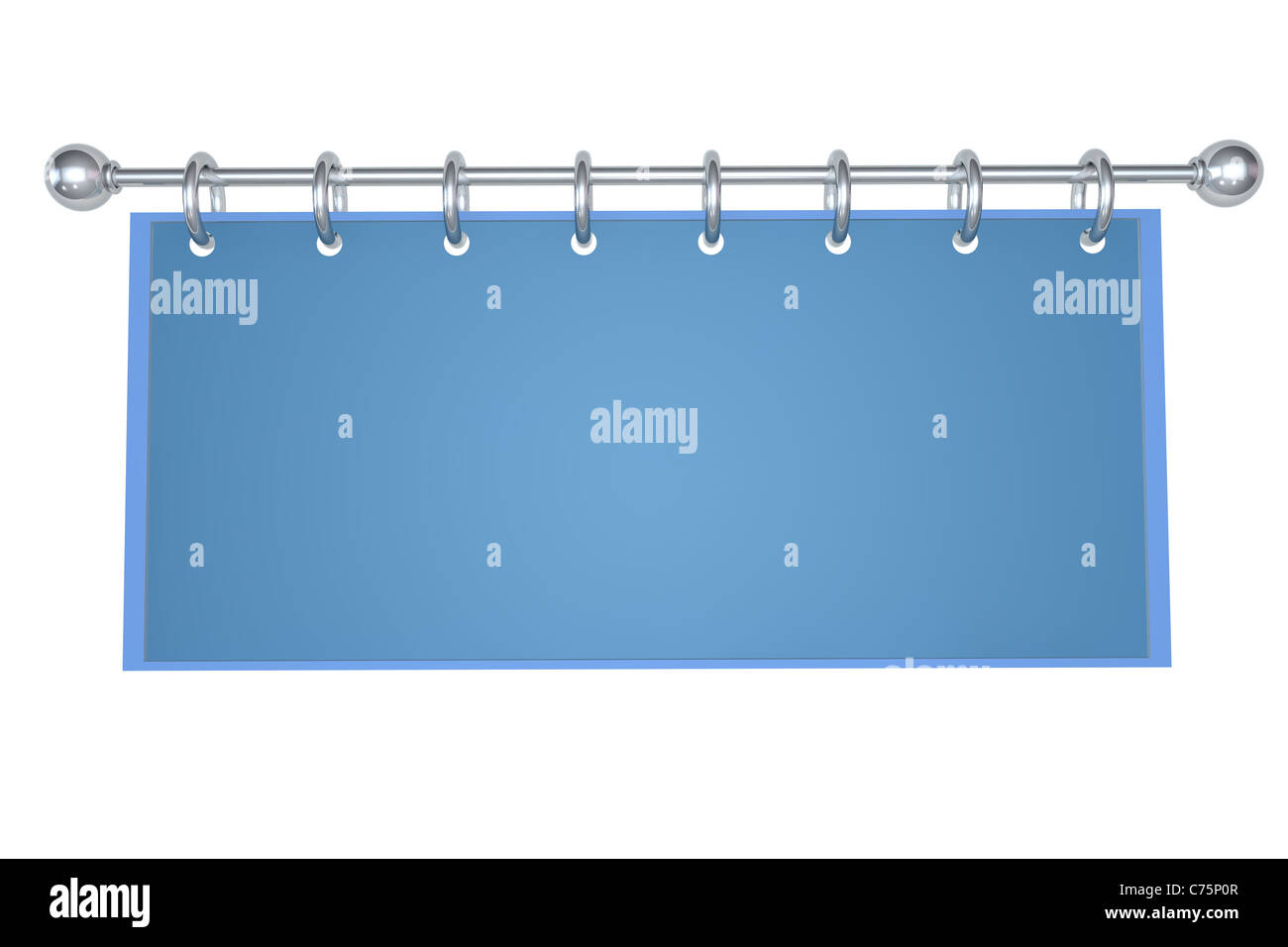 Empty blue billboard on white background Stock Photo - Alamy