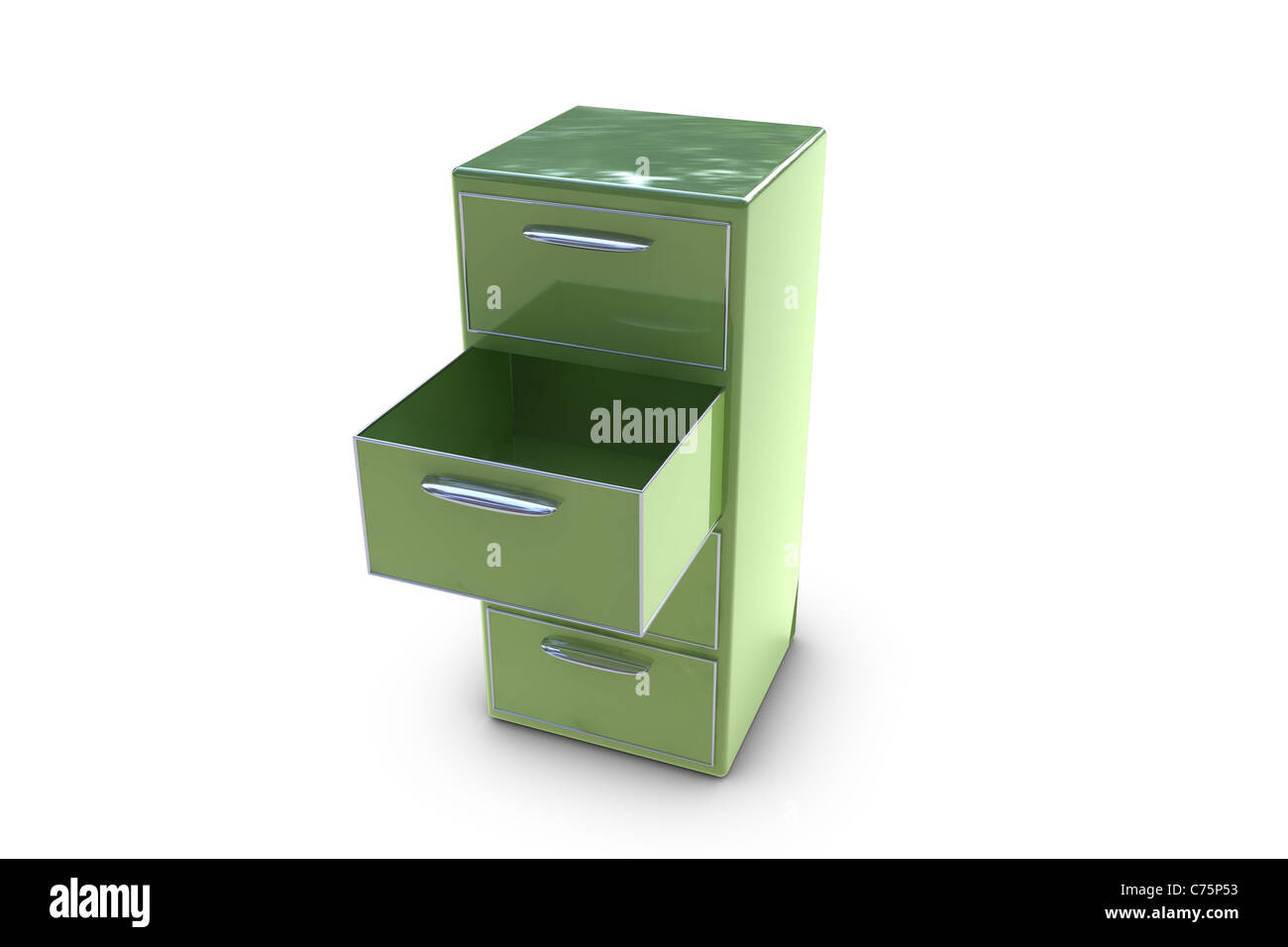 Filing cabinet with opened drawer Stock Photo - Alamy