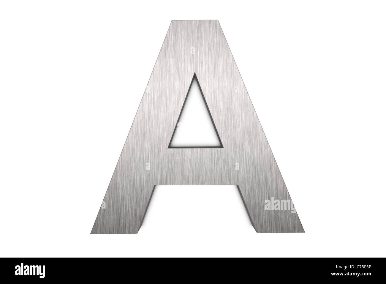 Brushed metal letter A Stock Photo - Alamy