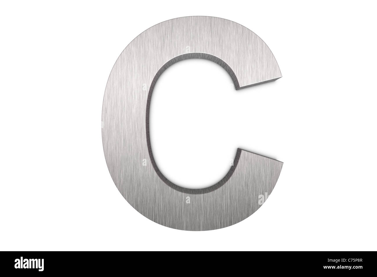 Brushed metal letter c Stock Photo - Alamy