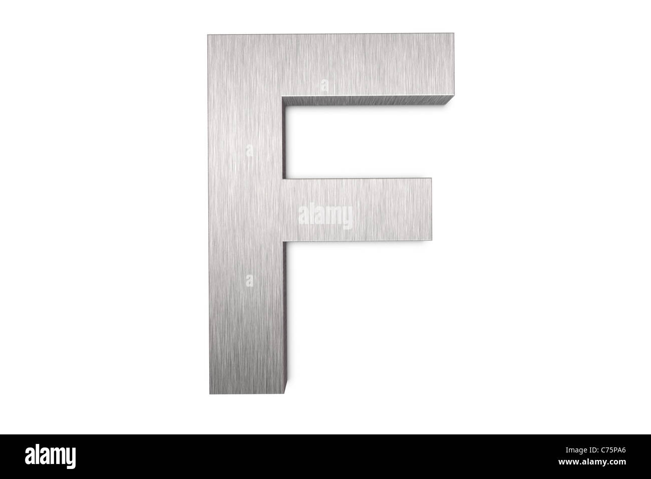 Brushed metal letter F Stock Photo - Alamy