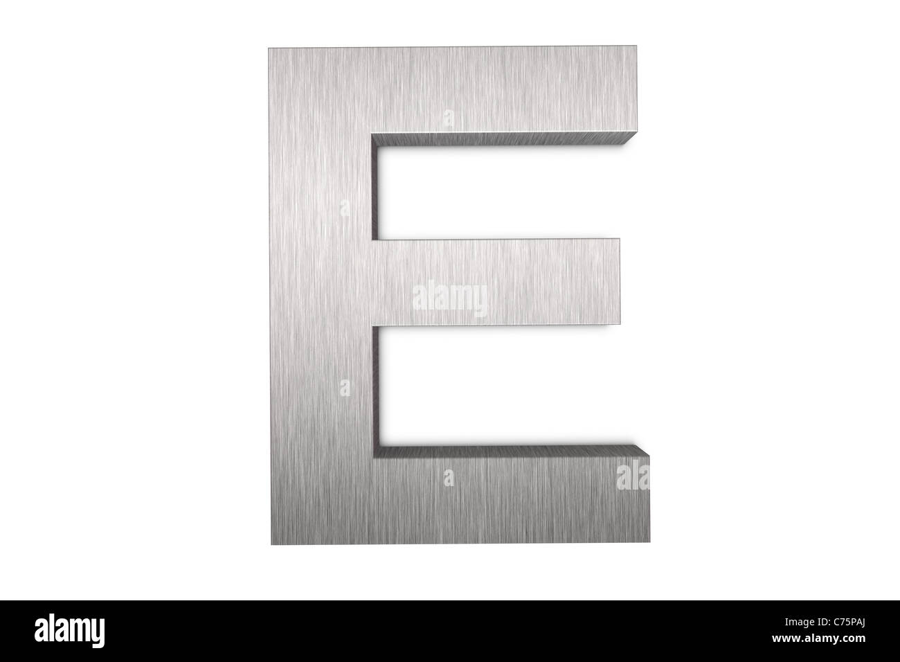 Brushed metal letter E Stock Photo - Alamy