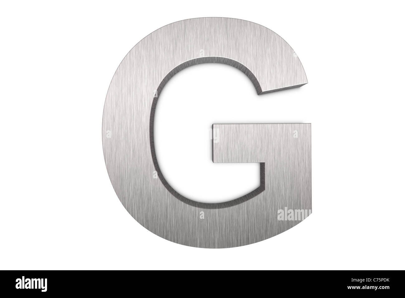 Brushed metal letter G Stock Photo - Alamy