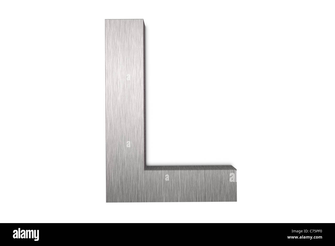 Brushed metal letter L Stock Photo - Alamy