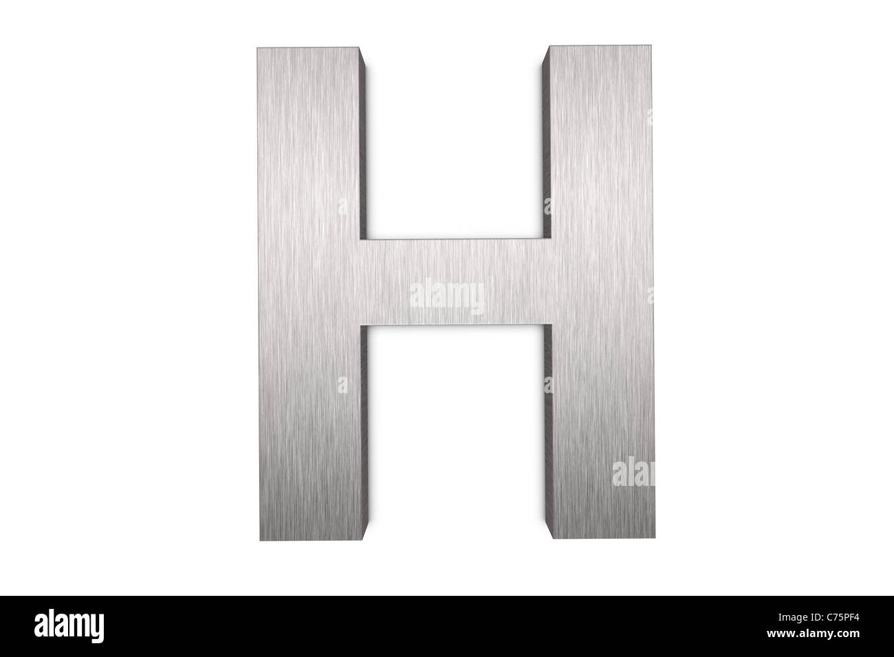 Brushed metal letter H Stock Photo - Alamy