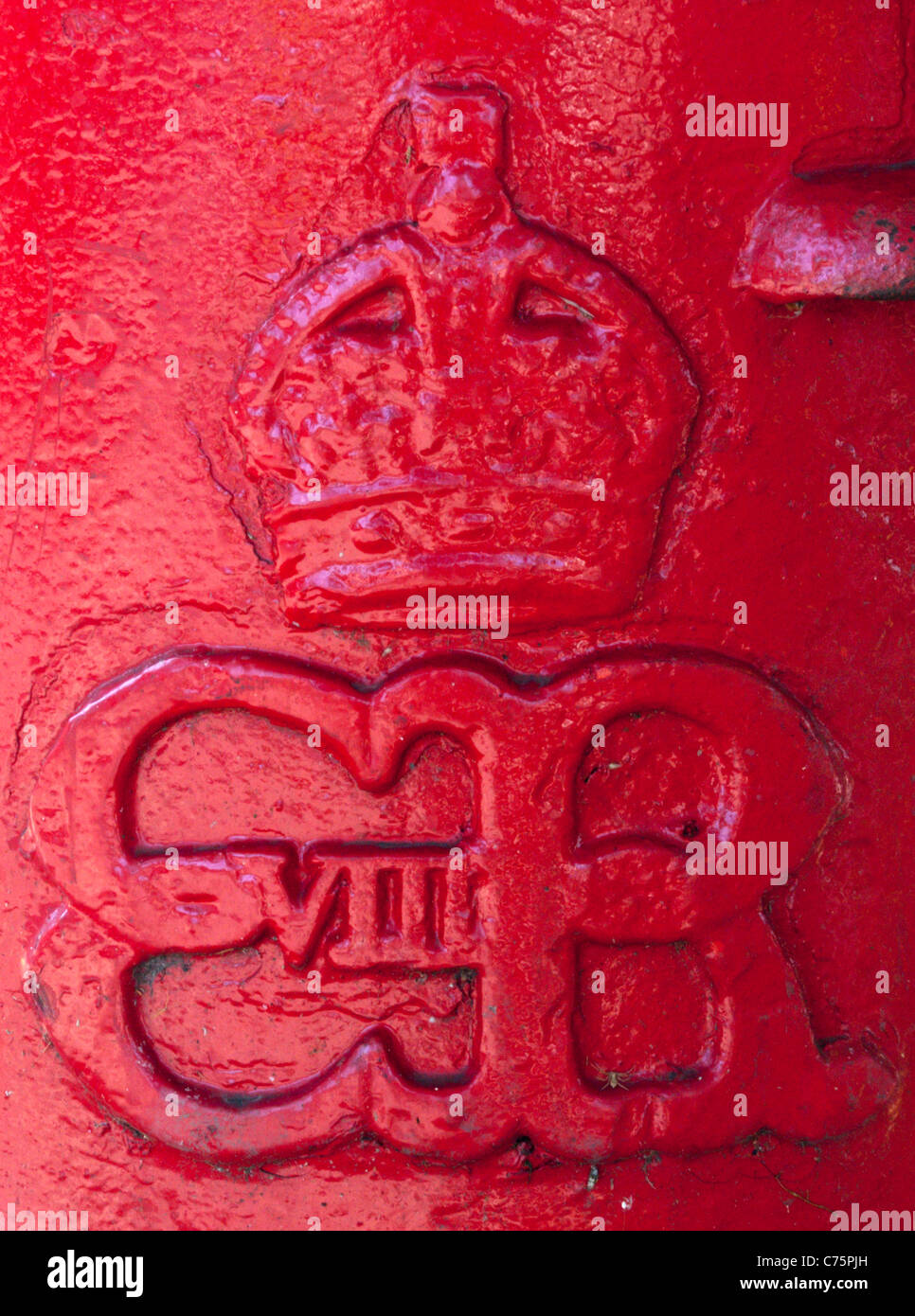 Close-up of a rare Edward VIII pillar box Stock Photo - Alamy