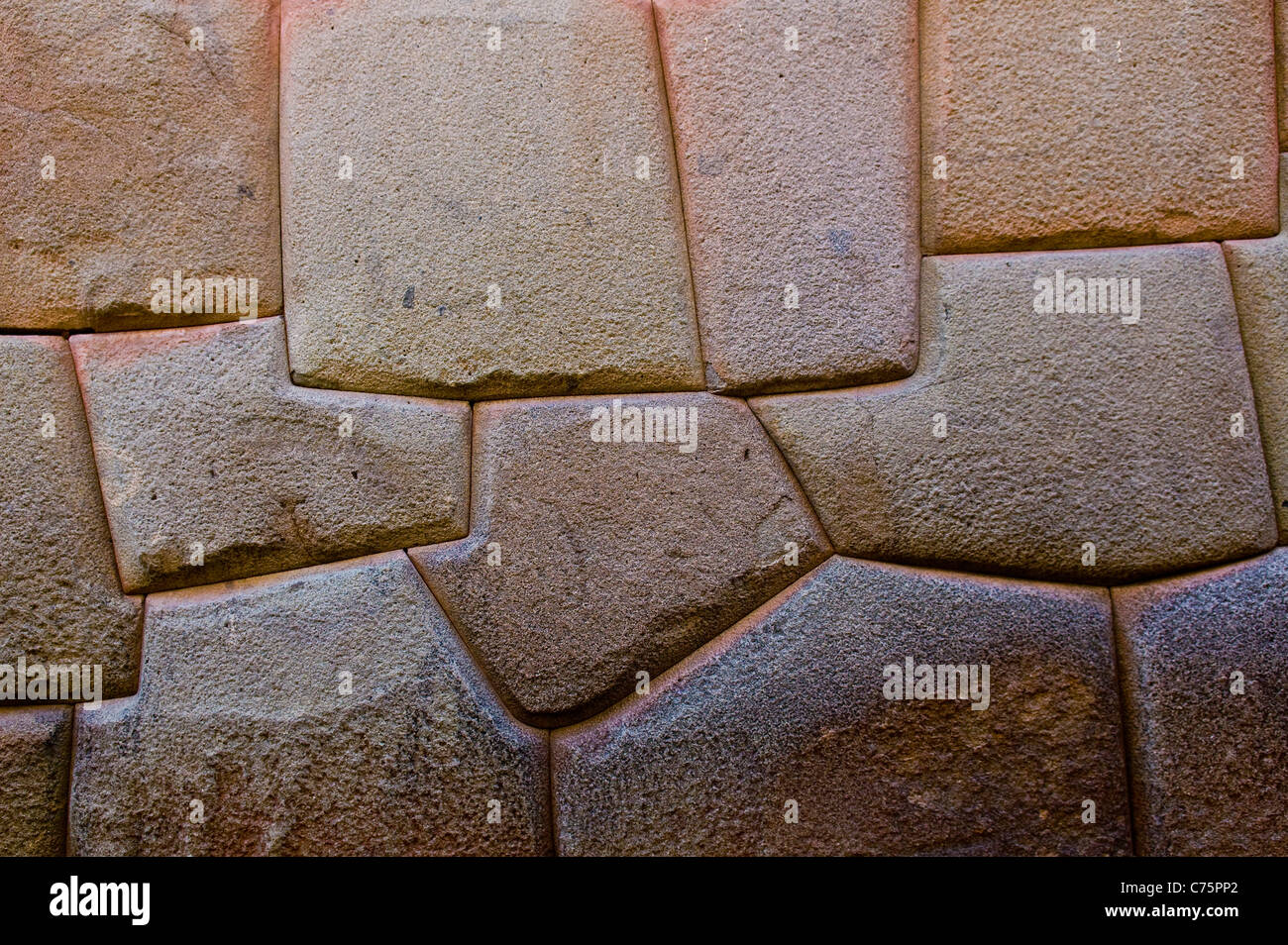 a details on one of the Inca walls in Cusco Peru Stock Photo - Alamy