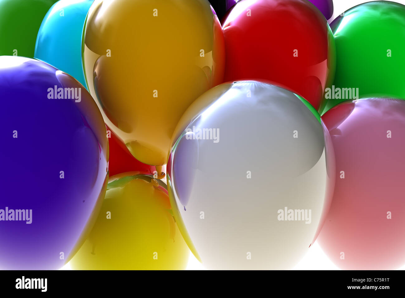 Different color balloon background in 3d Stock Photo - Alamy