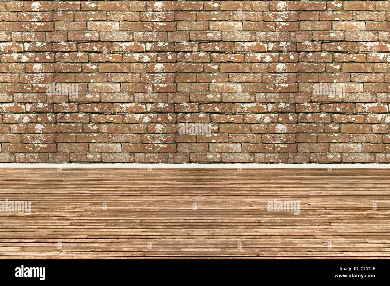 Old empty room with wooden wall and brick wall Stock Photo - Alamy