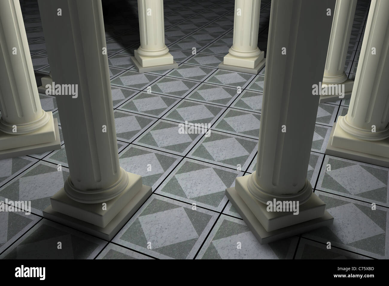 3d rendering circle classic colums Stock Photo - Alamy