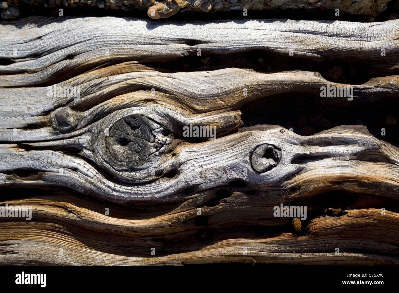 Wooden pier eroded by the action of the sea Stock Photo - Alamy