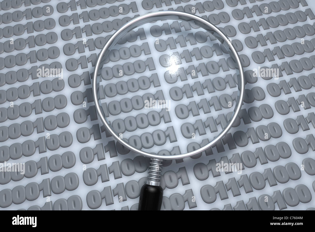 Data analysis with magnifying glass Stock Photo - Alamy