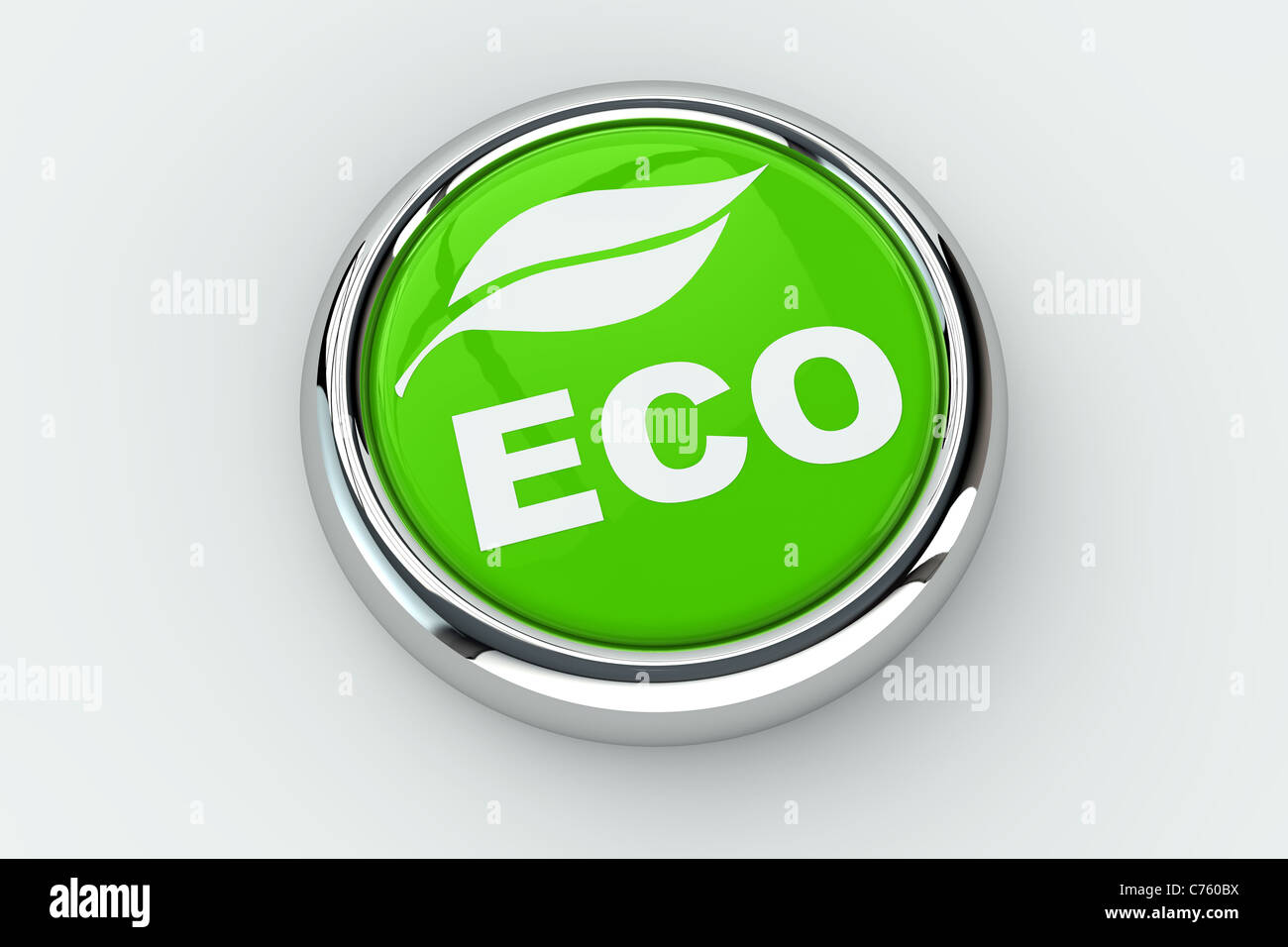 Green eco push button with leaf Stock Photo - Alamy