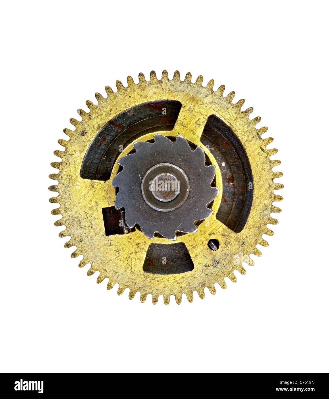 old cogwheel - gears - on white background Stock Photo - Alamy
