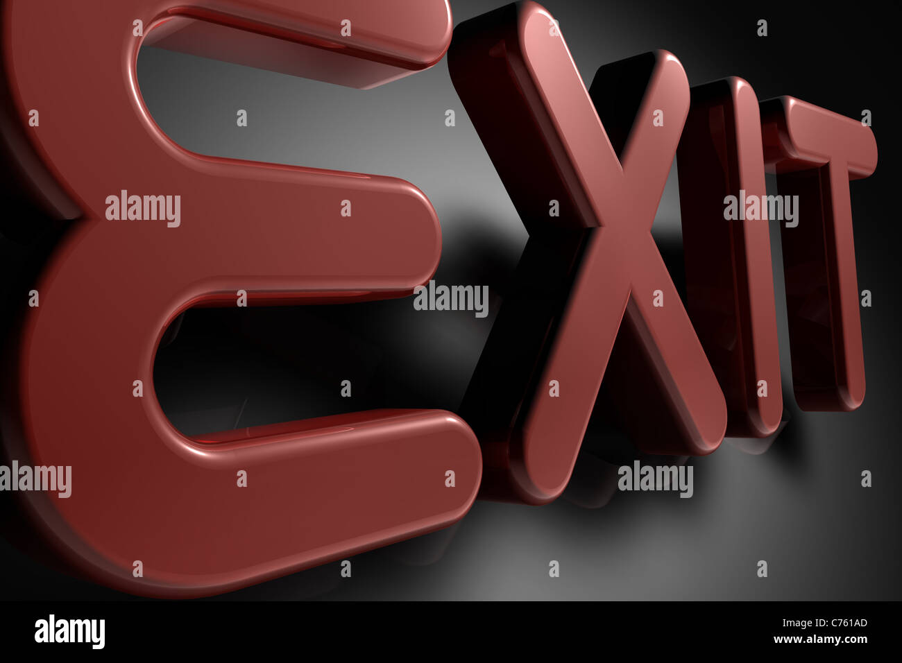 Exit letter with light effect and shadow Stock Photo - Alamy