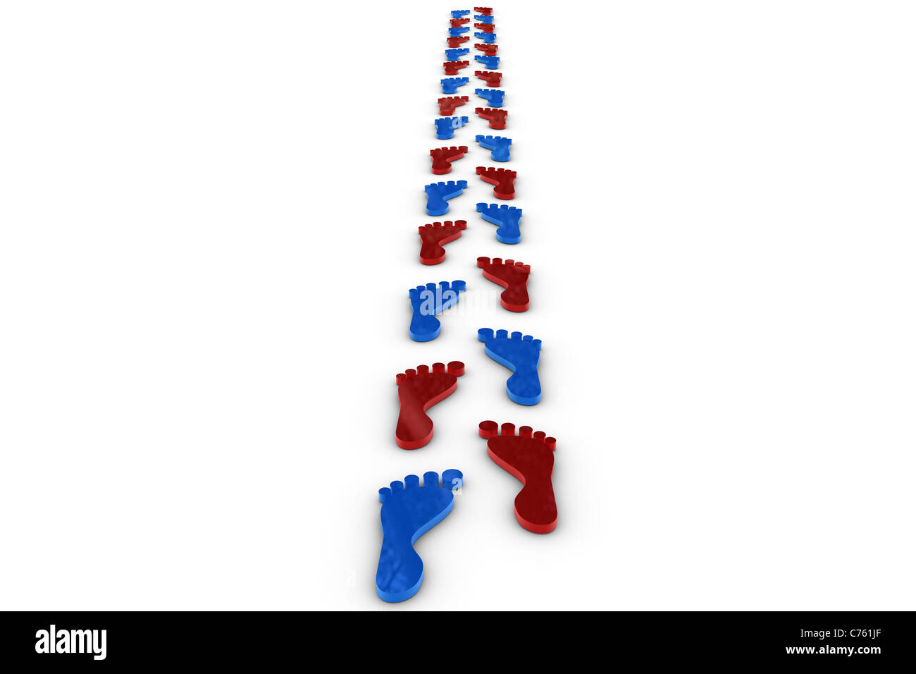 A different color 3d footprints Stock Photo - Alamy
