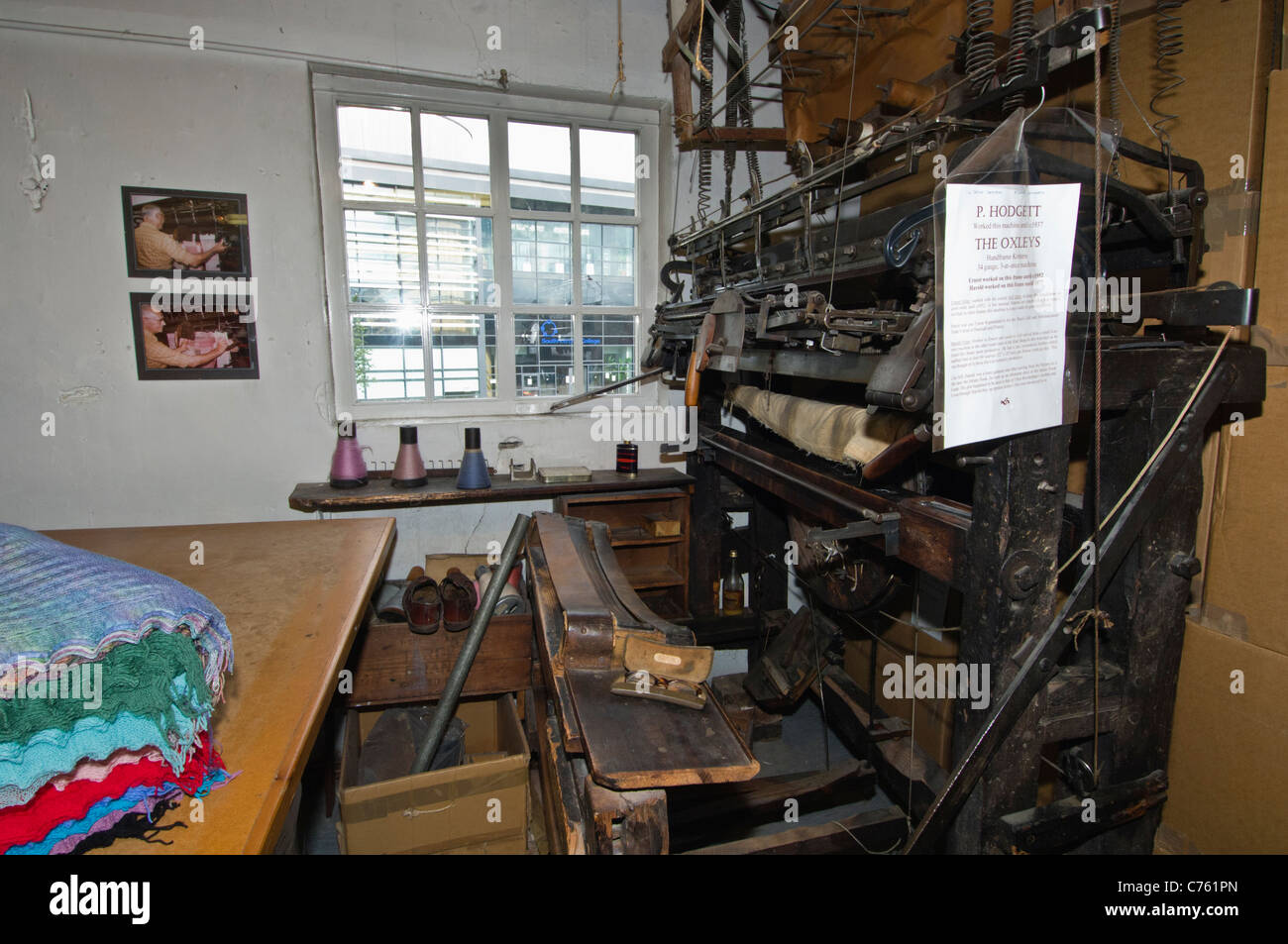 Vintage frame knitting machine Stock Photo - Alamy