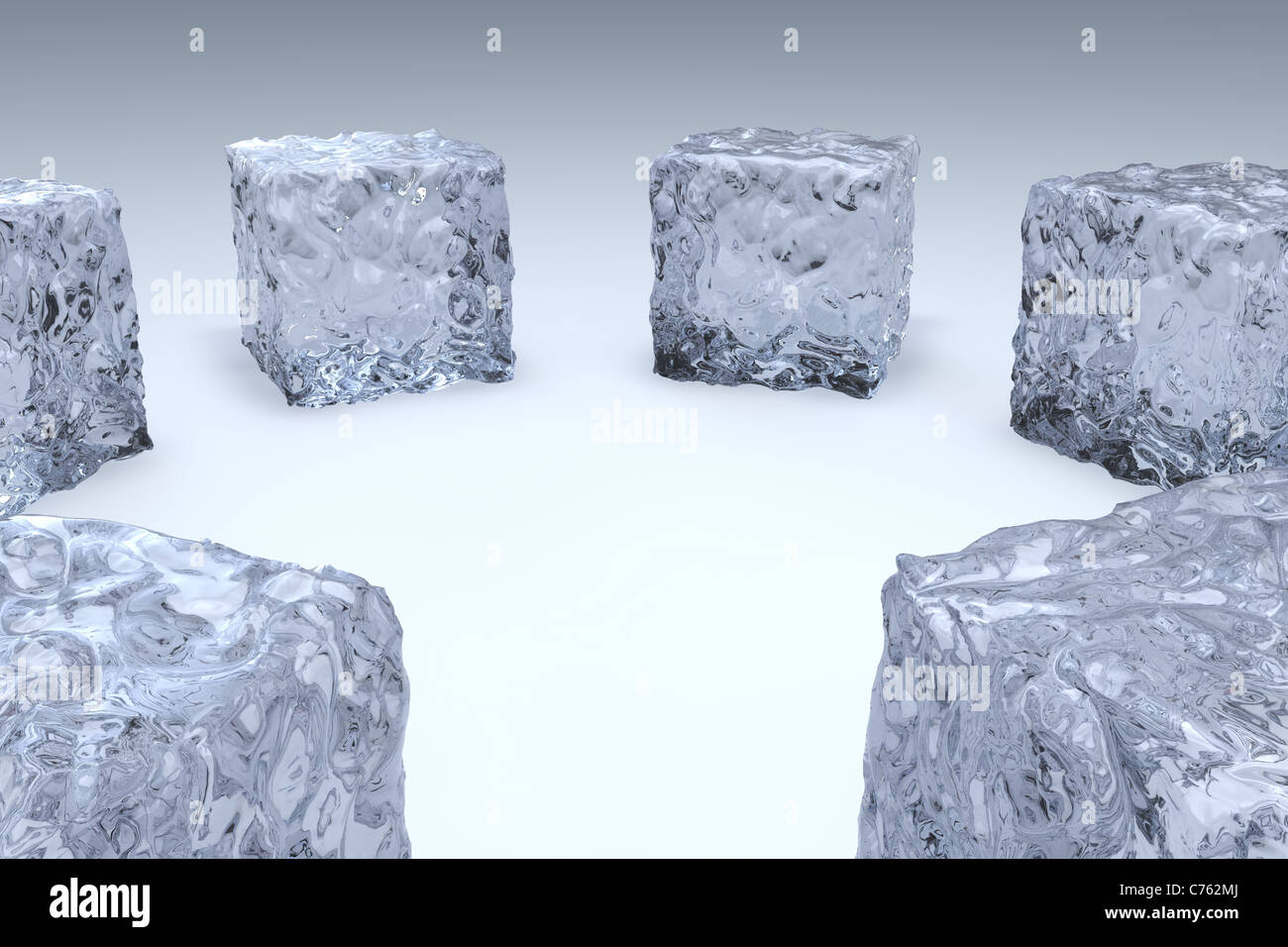 3d rendering circle ice cubes Stock Photo - Alamy
