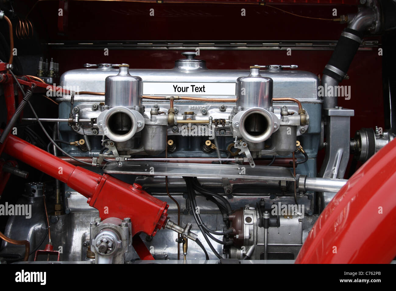 Oldtimer car engine with space Stock Photo - Alamy