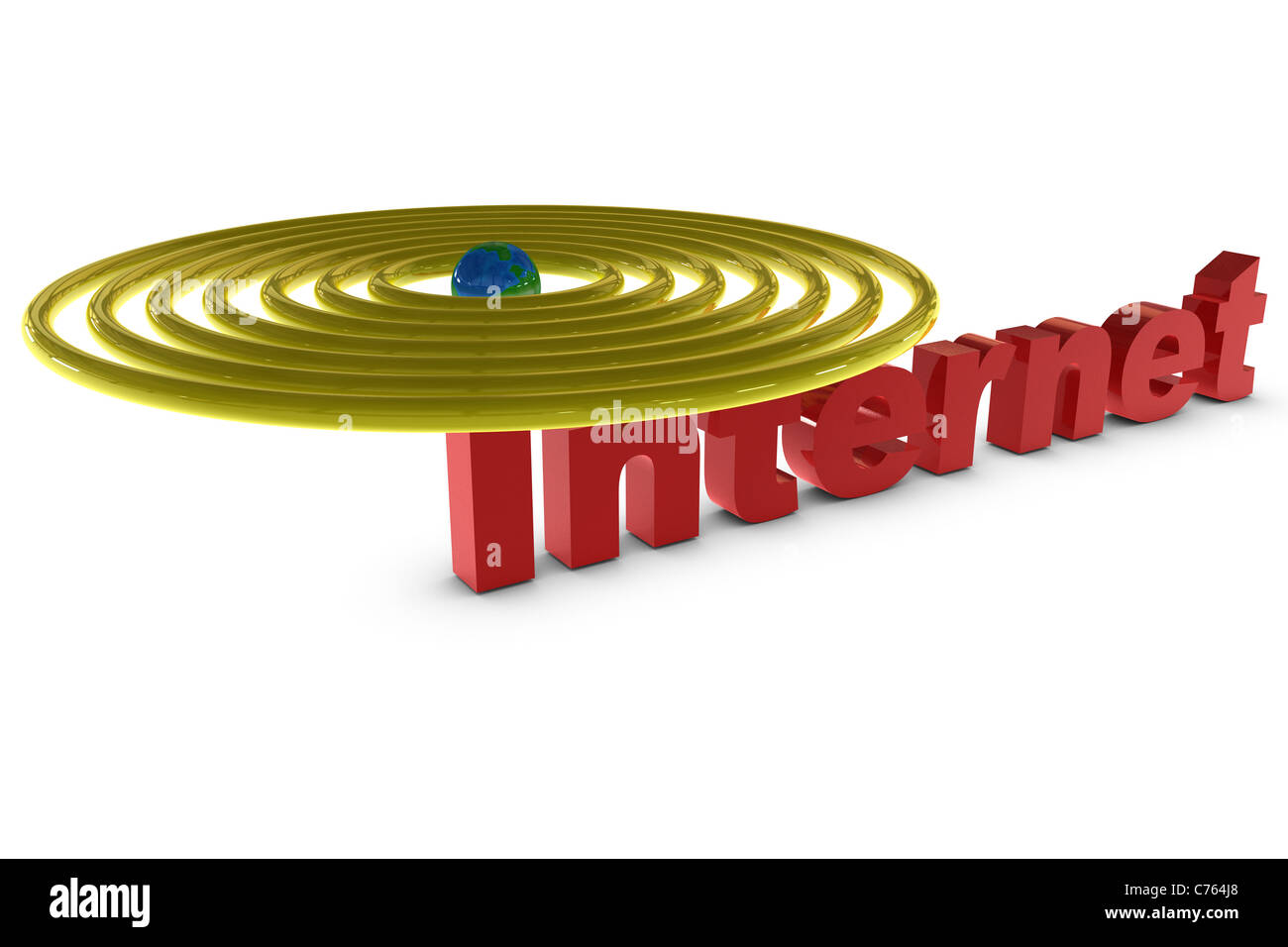 Internet written in red with earth Stock Photo - Alamy