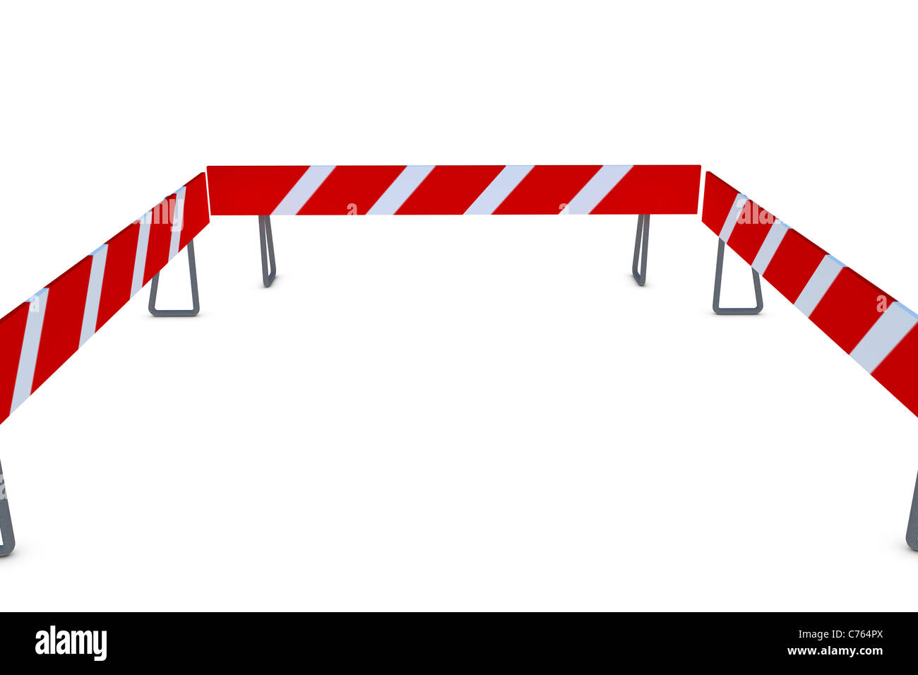 3D barricade on white background Stock Photo - Alamy