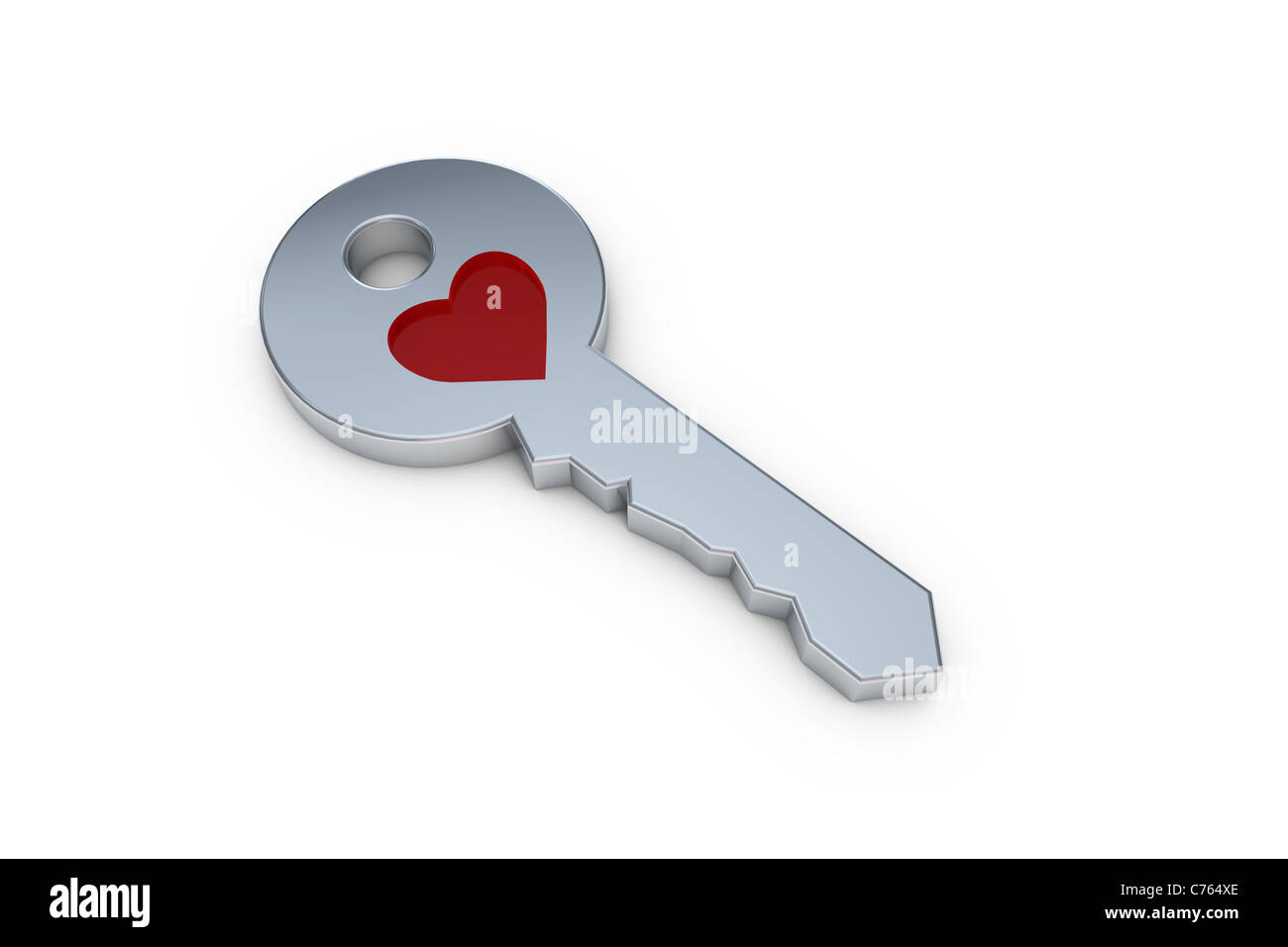 Key with heart symbol in 3D Stock Photo - Alamy