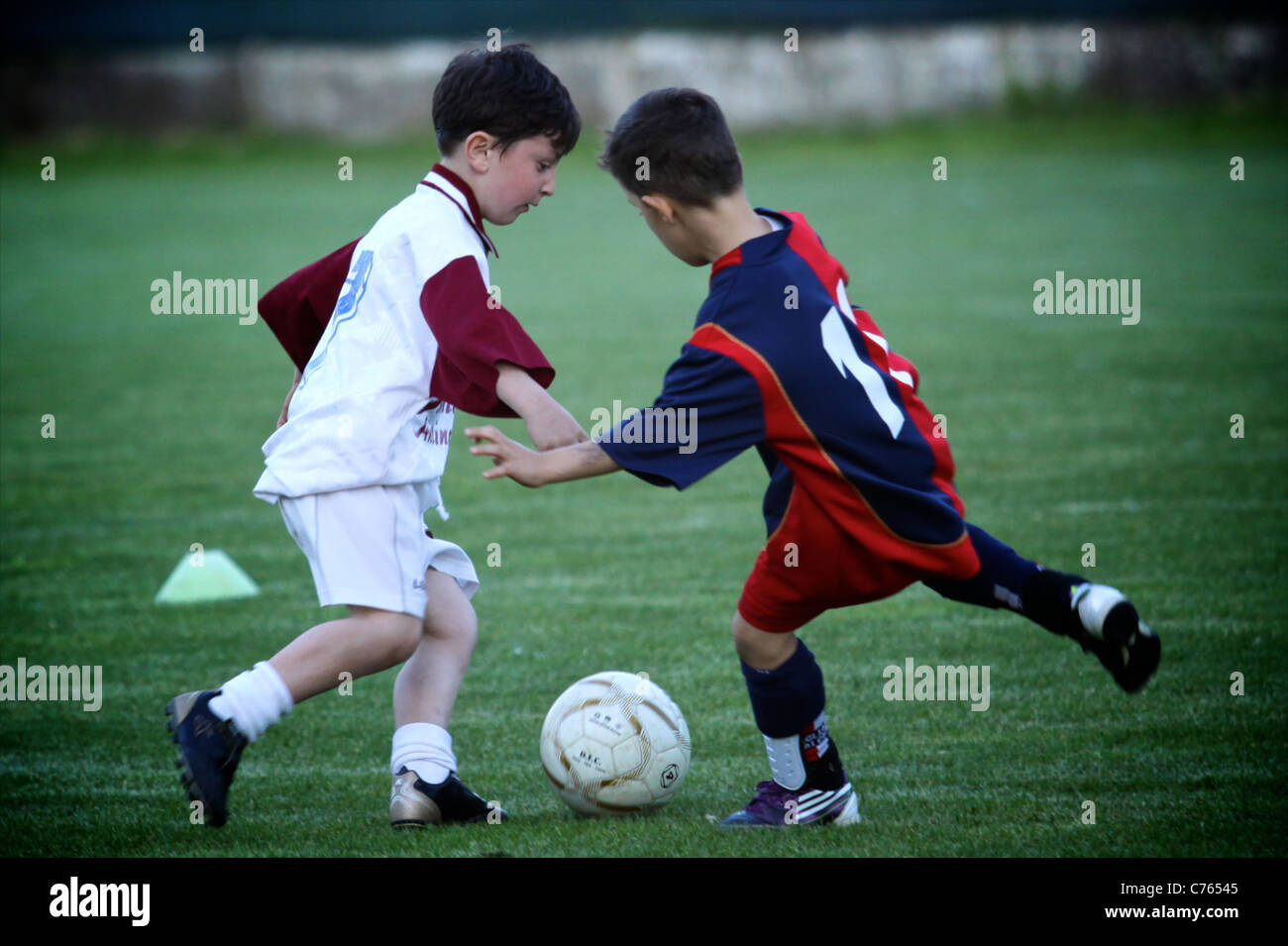 confrontation between baby soccer players Stock Photo - Alamy