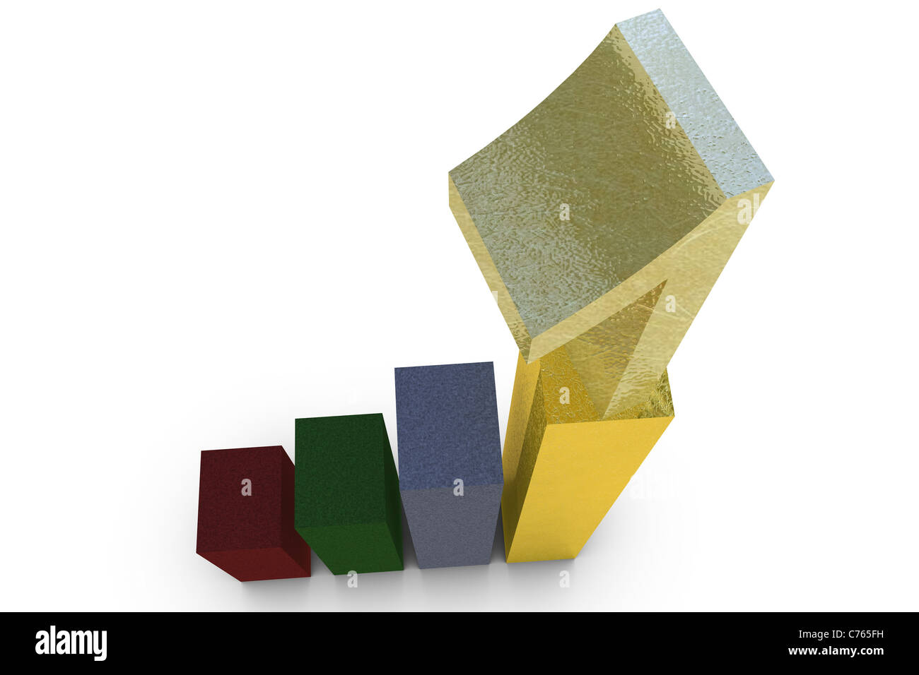 Three dimensional golden Character Number 1 on a chart Stock Photo - Alamy