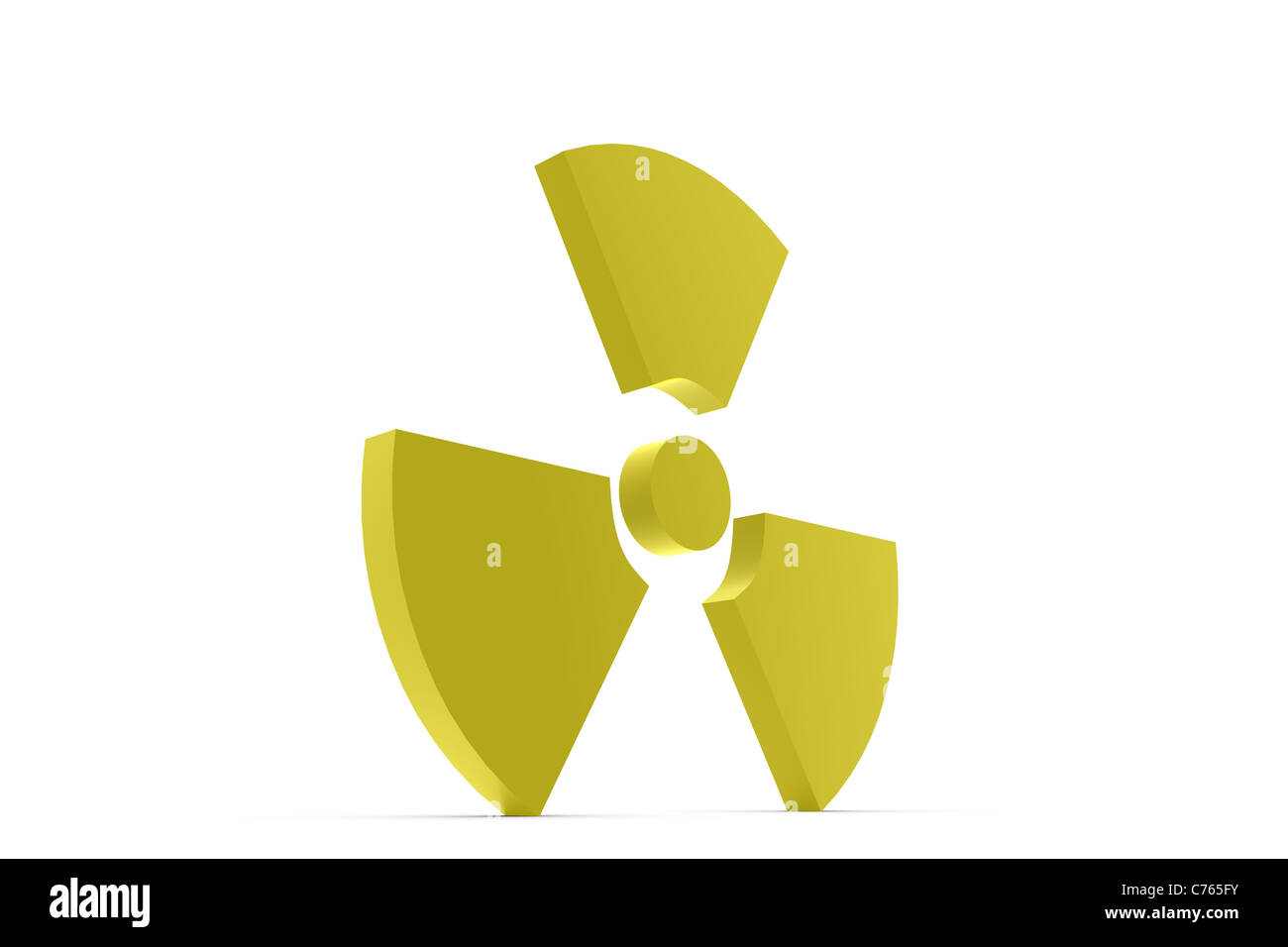 Yellow nuke symbol in 3D on white background Stock Photo - Alamy