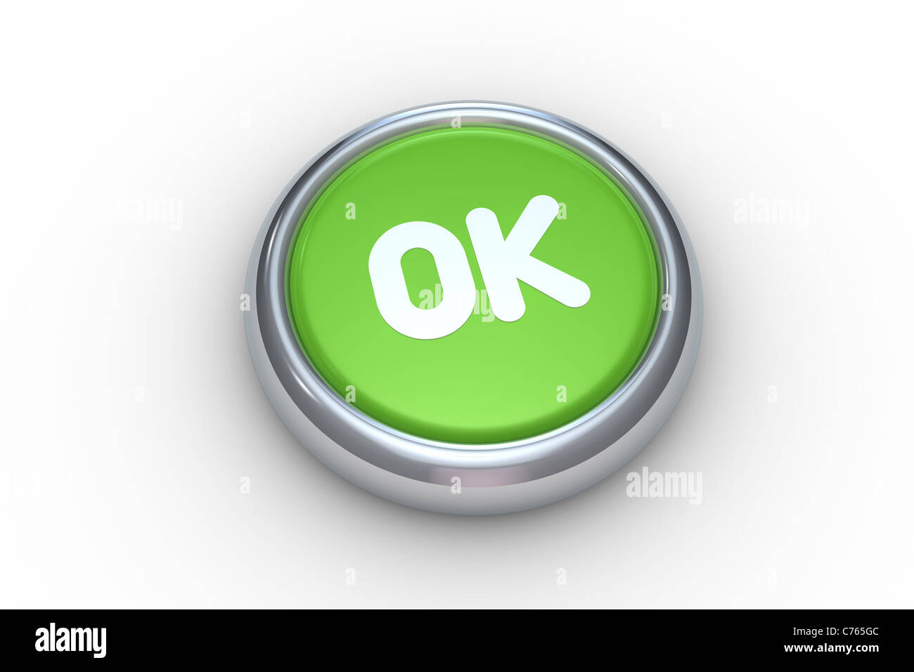 Ok push button on white background Stock Photo - Alamy