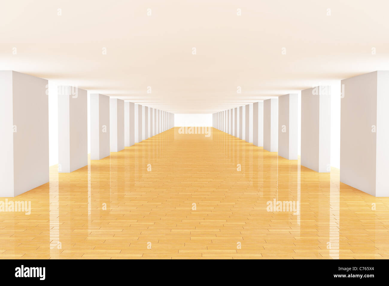 Three dimensional rendering long room Stock Photo - Alamy