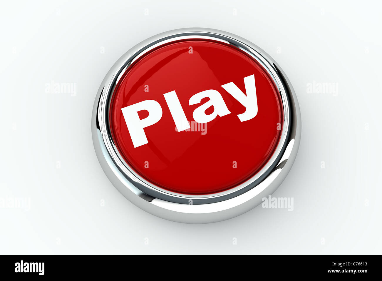 Red play push button Stock Photo - Alamy