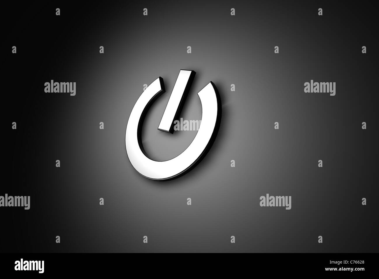 Power button symbol on dark background Stock Photo - Alamy