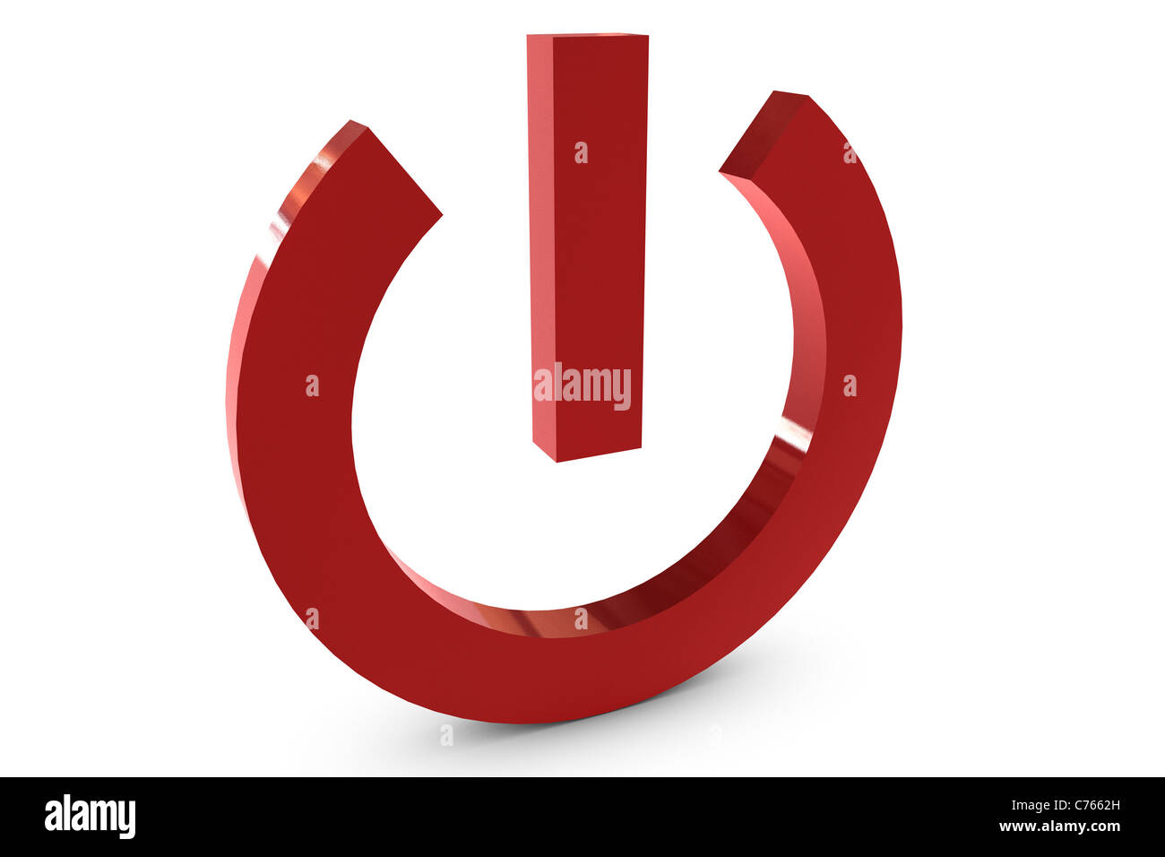 Three dimensional red power symbol Stock Photo - Alamy