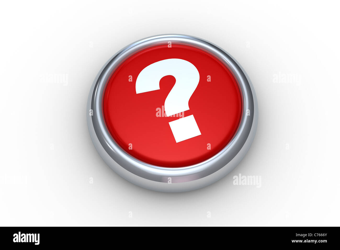 Question button on white background Stock Photo - Alamy
