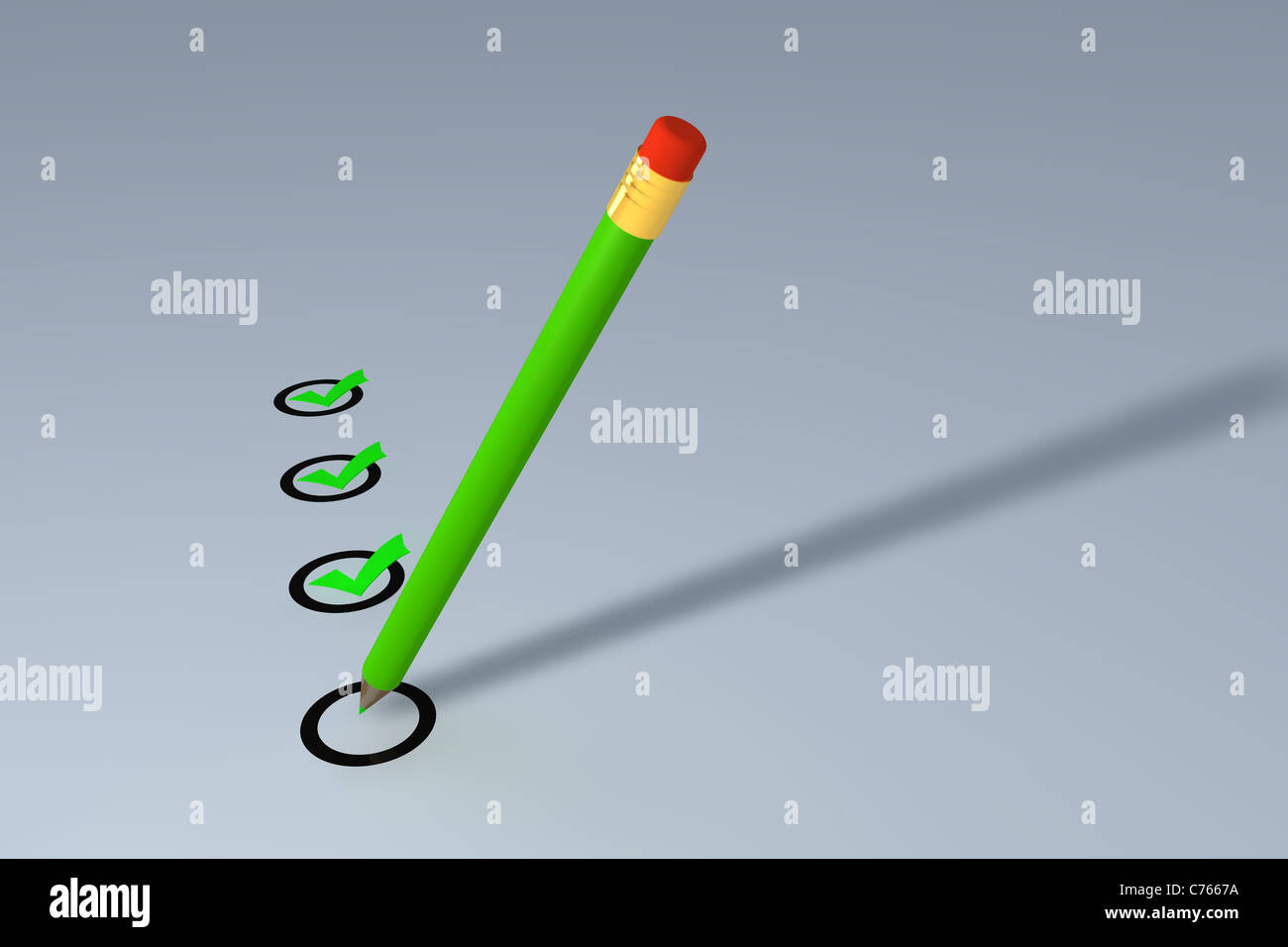 A tick and a pencil hi-res stock photography and images - Alamy