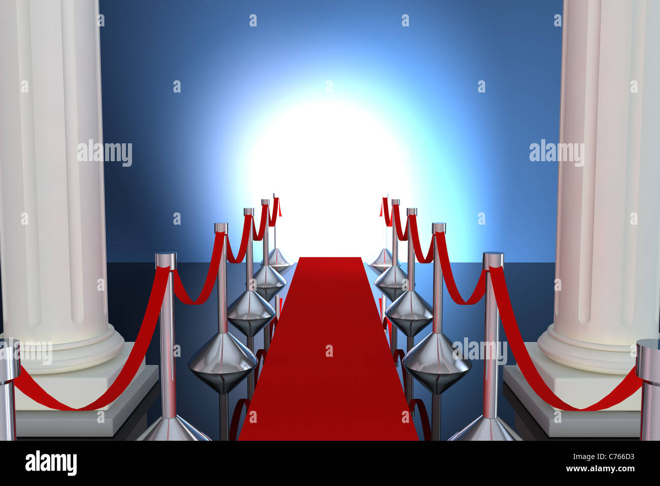 Red carpet with light effect on background and two columns Stock Photo ...