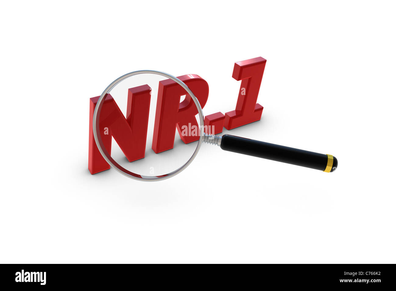 Number one written in red with a magnifier Stock Photo - Alamy
