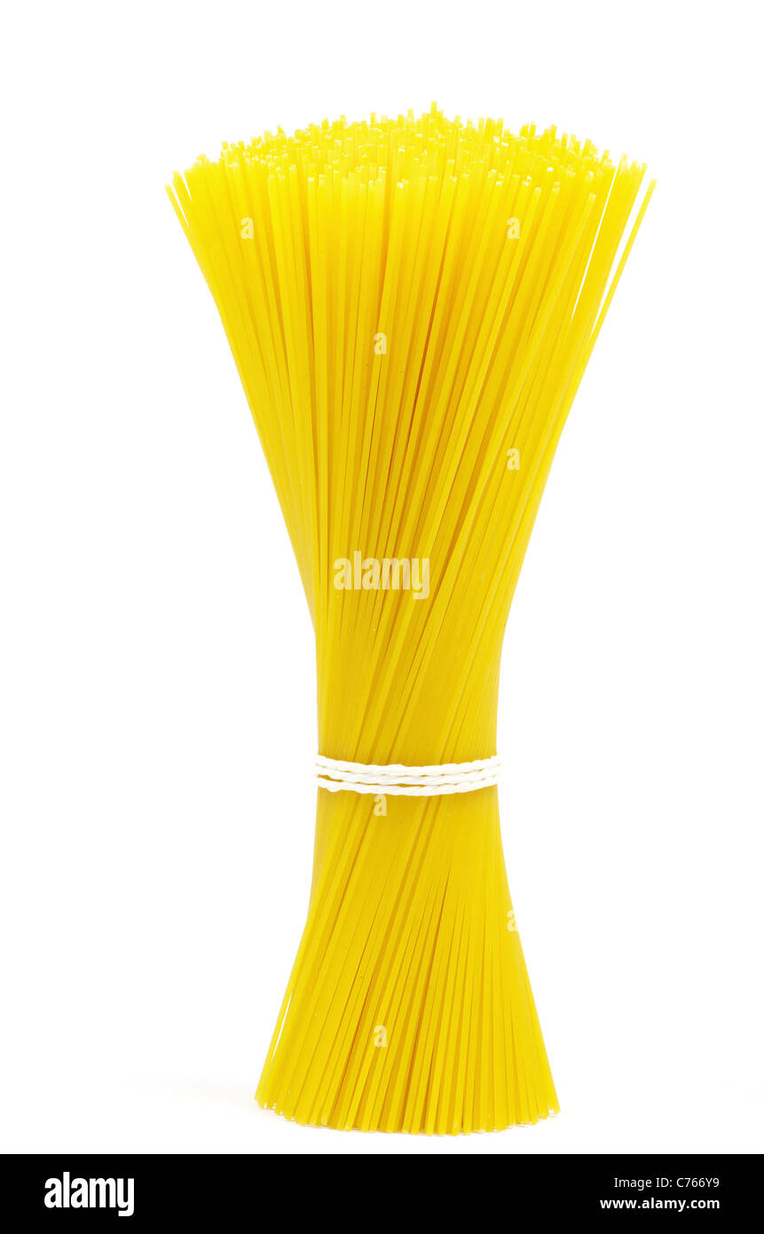 Bunch of spaghetti isolated on white background Stock Photo - Alamy