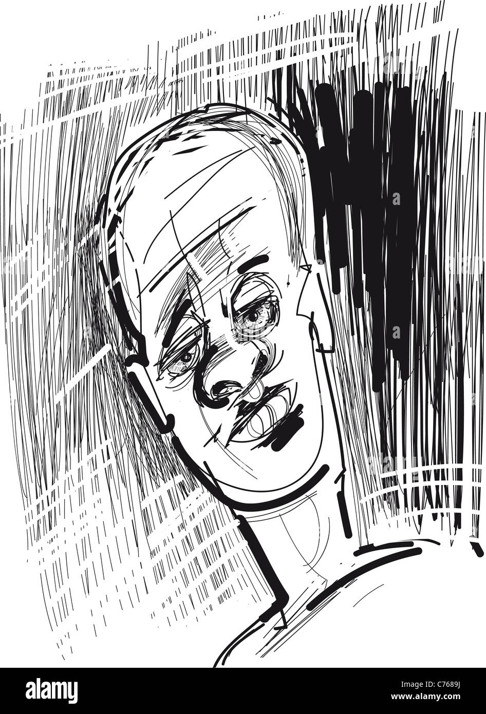 illustration sketch of man face Stock Photo - Alamy