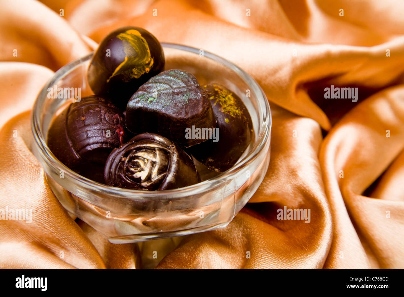 collection of chocolate truffles in a cup Stock Photo - Alamy