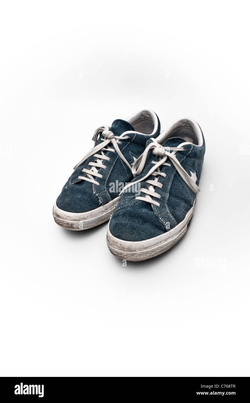 Converse blue suede One Star sneakers Stock Photo - Alamy