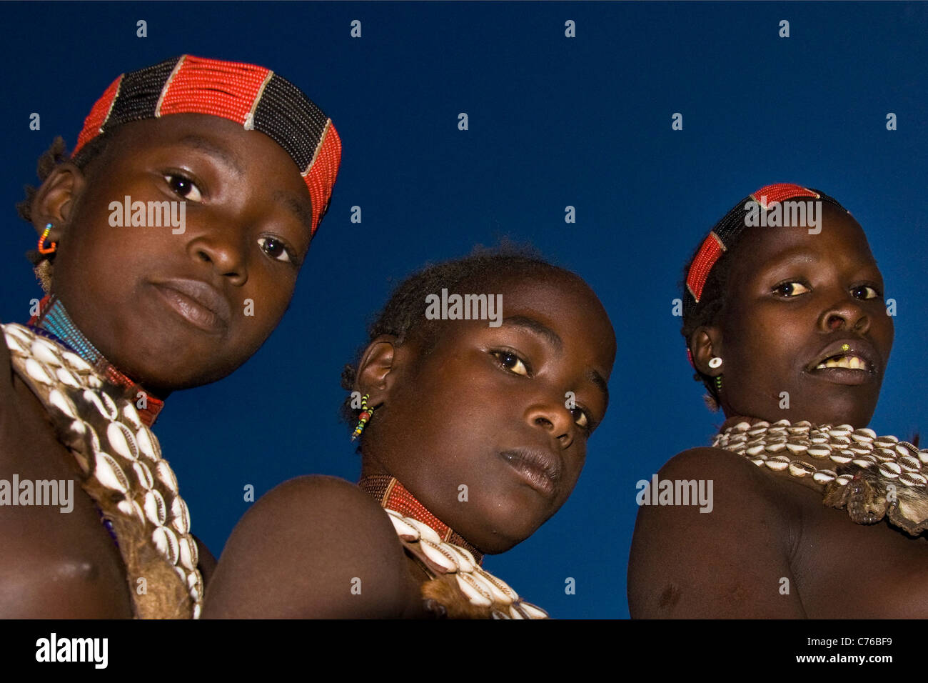 Women, Hamer traditional dance, Turmi, Hamer land, Ethiopia Stock Photo ...