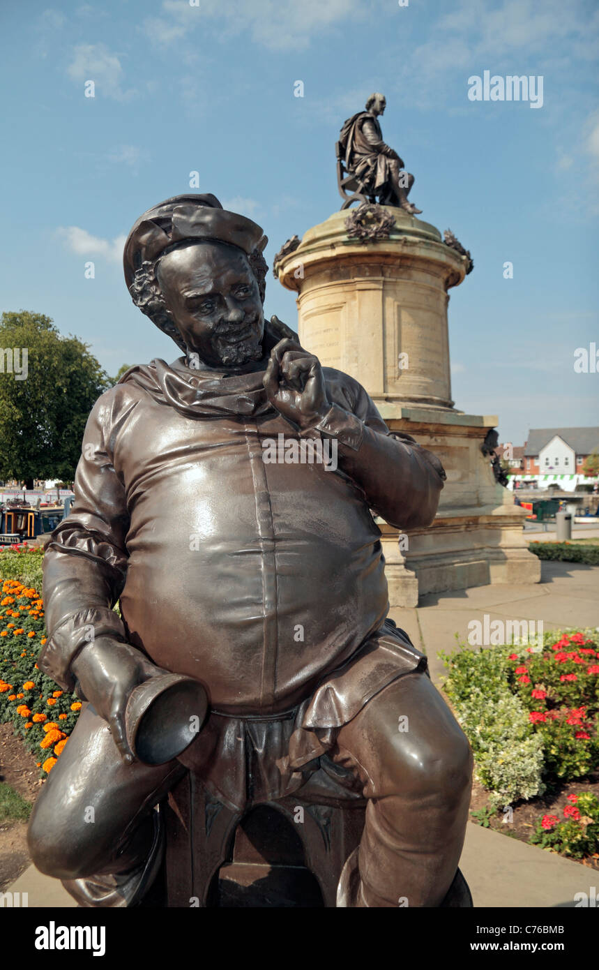 Close up of Falstaff statue beside the William Shakespeare Gower ...