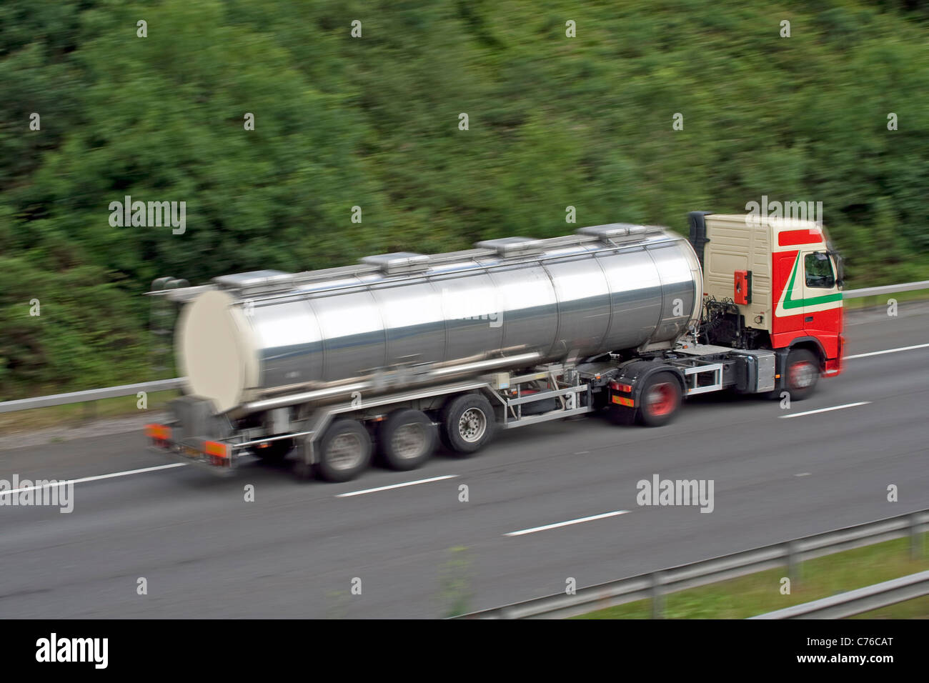 Tanker lorry or truck on road or motorway Stock Photo - Alamy