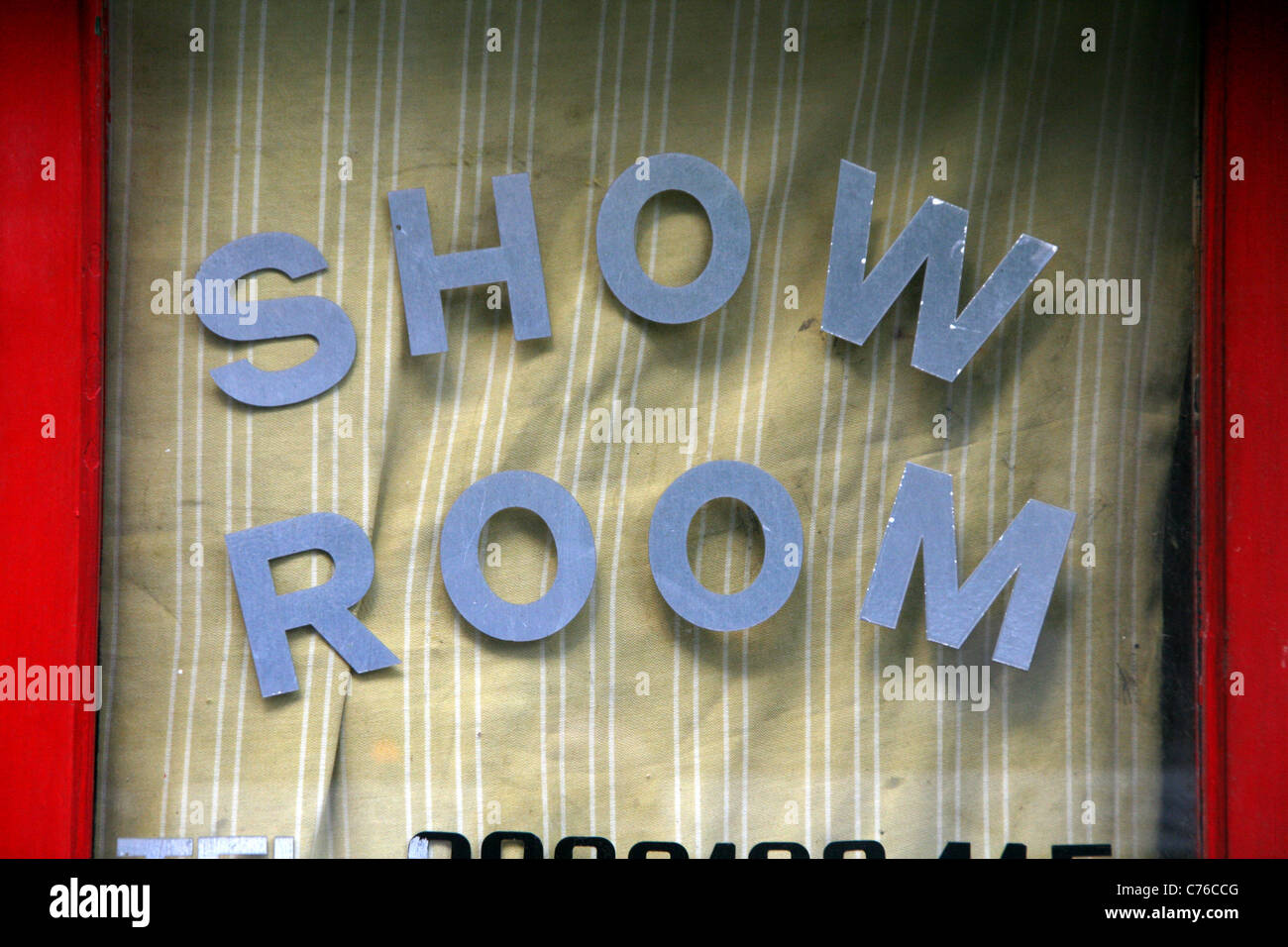 shop window with show room words in italy Stock Photo - Alamy
